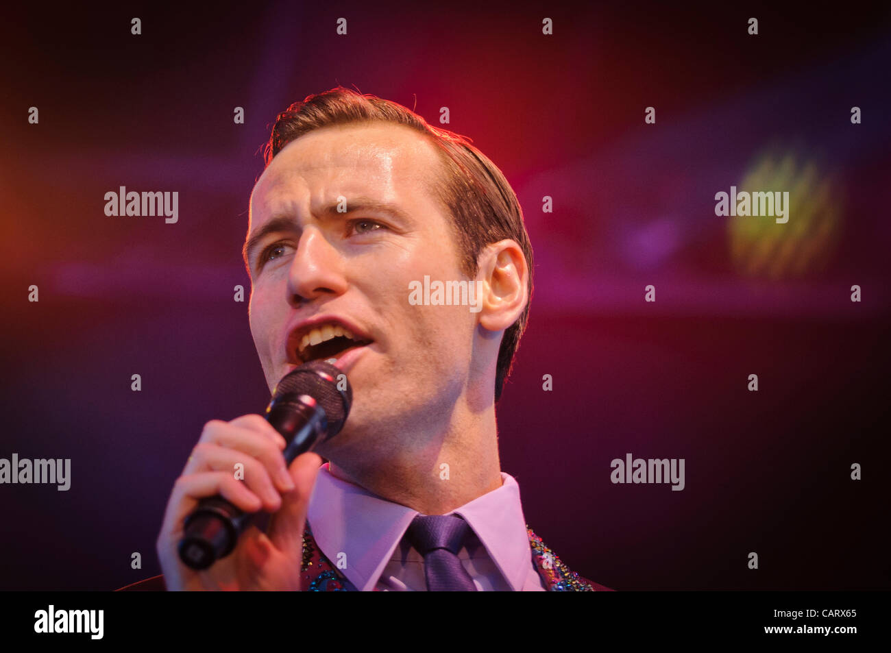 LONDON, Covent Garden, 15 April 2012. Eugene McCoy, a cast member of ...