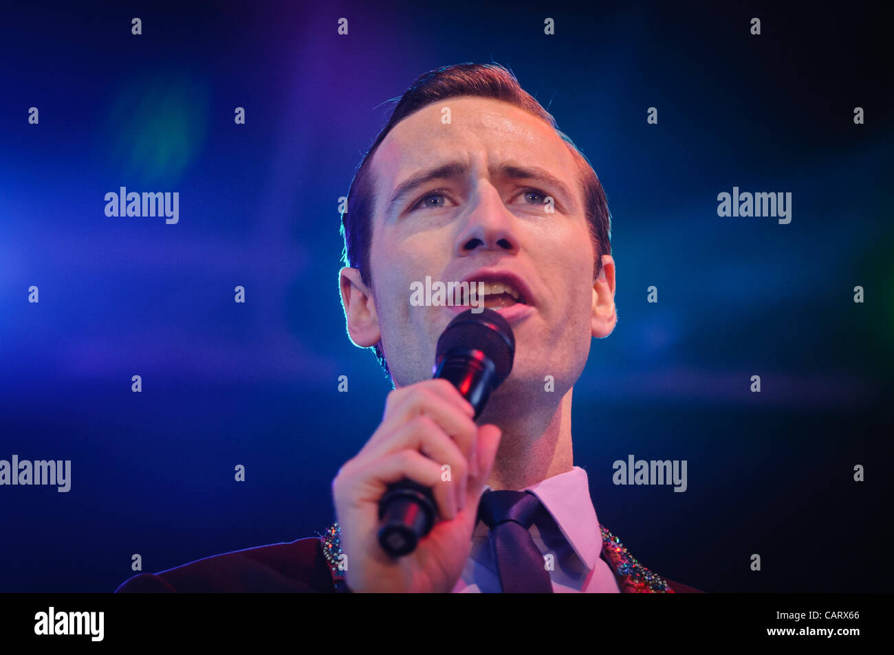 LONDON, Covent Garden, 15 April 2012. Eugene McCoy, a cast member of ...