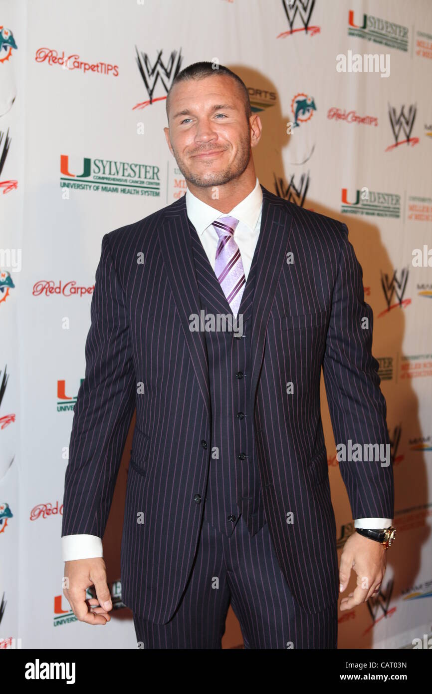 Randy Orton poses for media on the red carpet at the WWE 2012 Art ...
