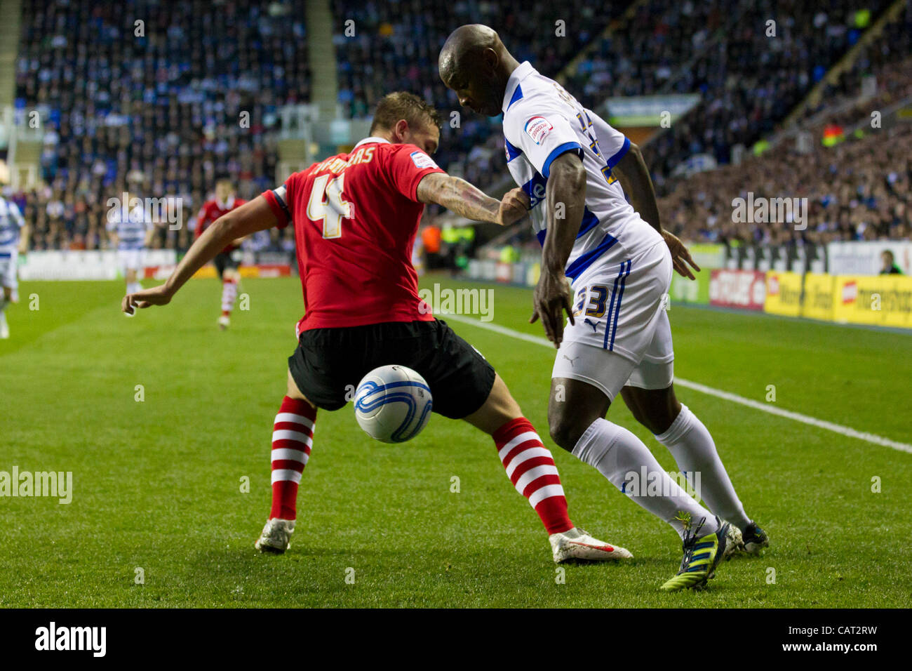 17.04.2012 Reading, England. Reading v Nottingham Forest. Luke Chambers ...