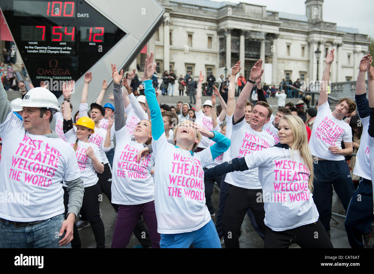 18th April 2012, Trafalgar Square, London. The cast and stars from West ...