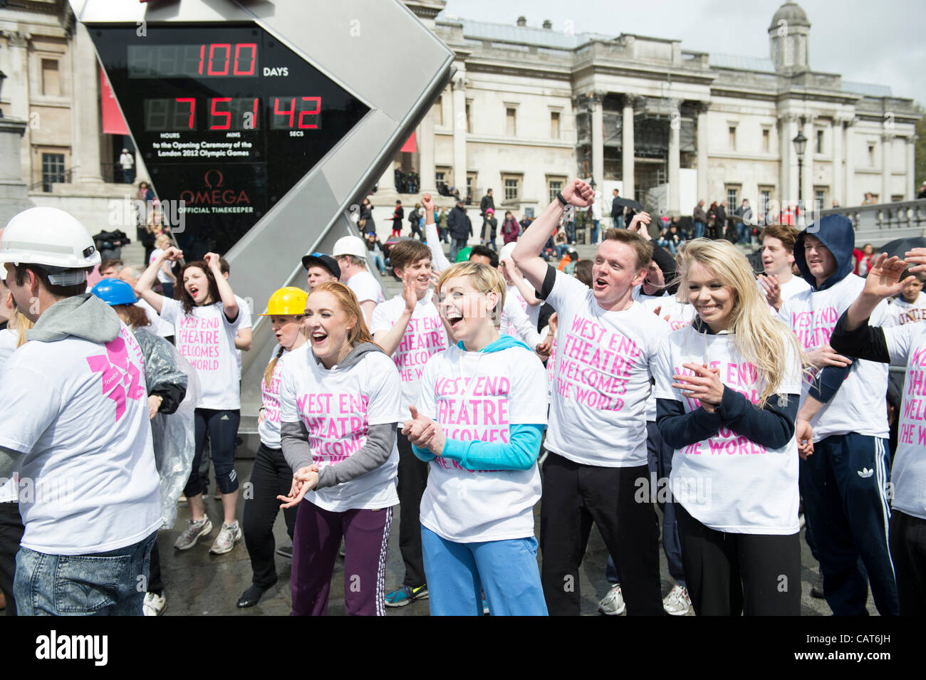 18th April 2012, Trafalgar Square, London. The cast and stars from West ...