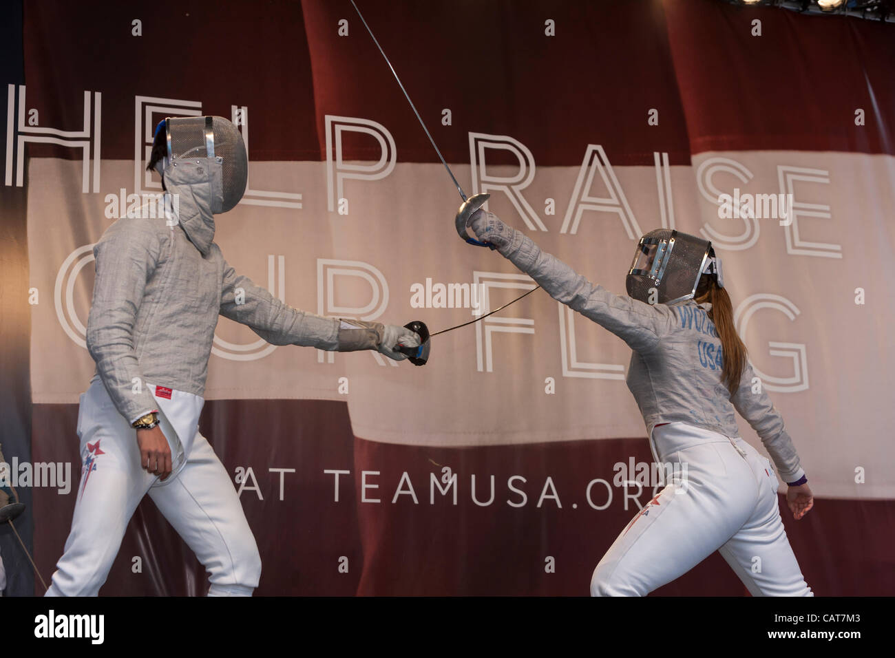 USA Olympic Fencing team members James Williams and Dagmara Wozniak ...