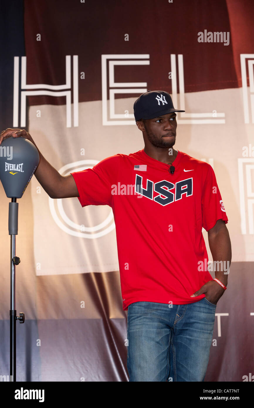 USA Olympic Boxing Team member Marcus Browne participates in the Road ...