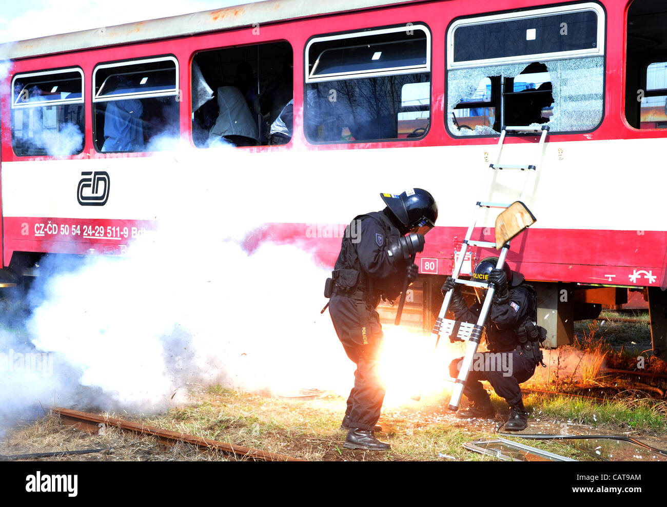 Riot-police practice of Pardubice and Liberec regions, Czech Republic ...