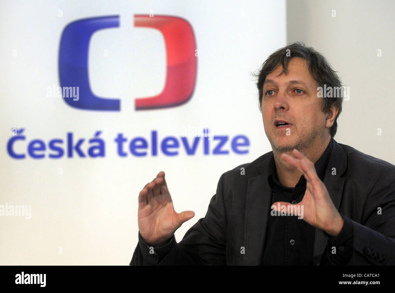 Graphic designer Aleš Najbrt introduced a new logo of Czech Television ...