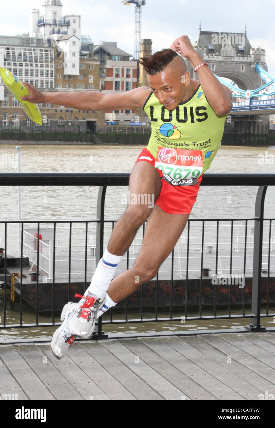 London - Louis Mariette at the Virgin London Marathon 2012 Celebrity ...