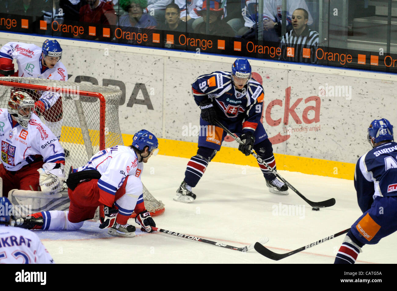 Euro Hockey Challenge: Czech Republic vs Slovakia. From right to left ...