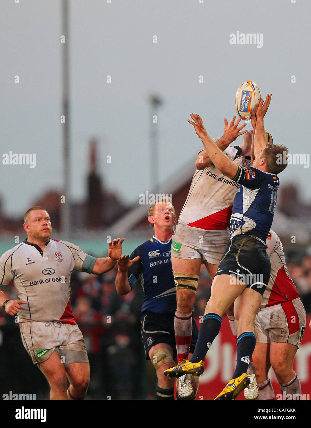 20.04.2012 Belfast, Ireland. Rugby Union. Ulster v Leinster. Lewis ...