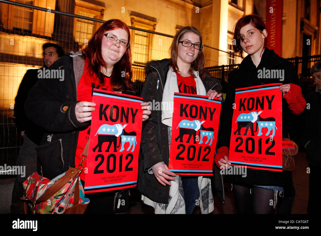 Kony 2012 Cover the Night Campaign, Trafalgar Square, London, UK Stock ...