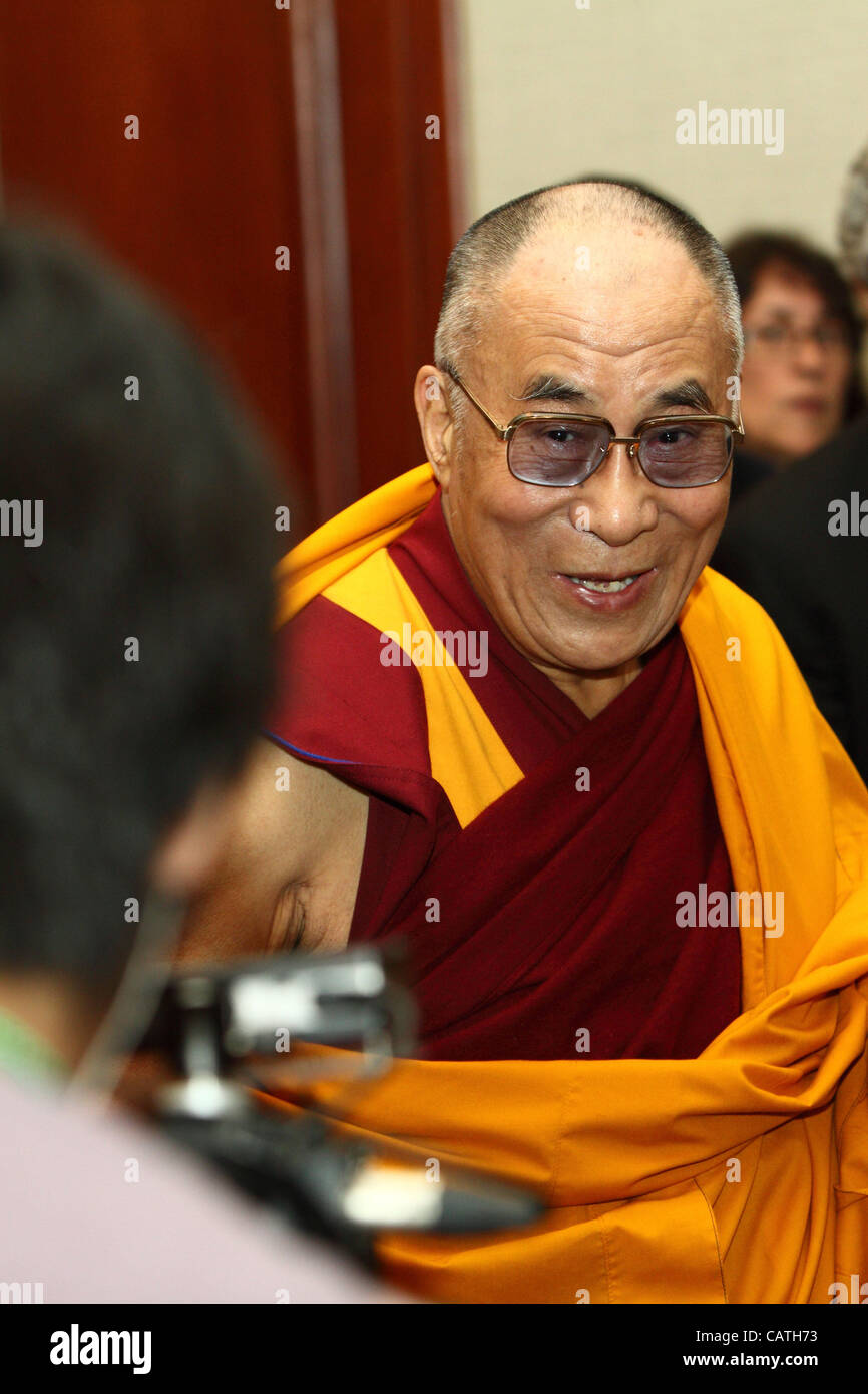 H.H. the XIV Dalai Lama gave a press conference at the Westin Hotel in ...