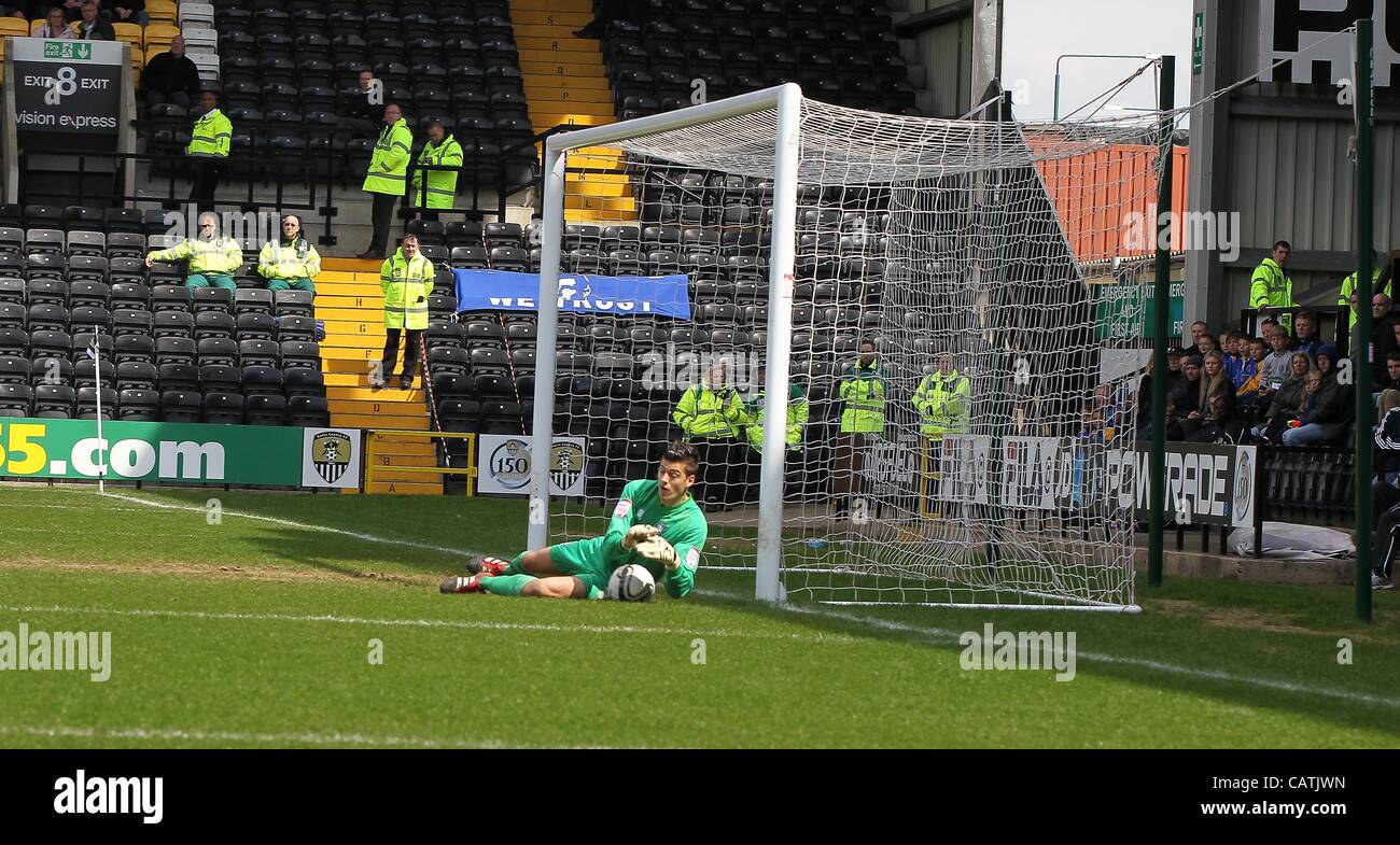 21.04.2012 Nottingham, England, UK. Notts County v Bury. Burys ...