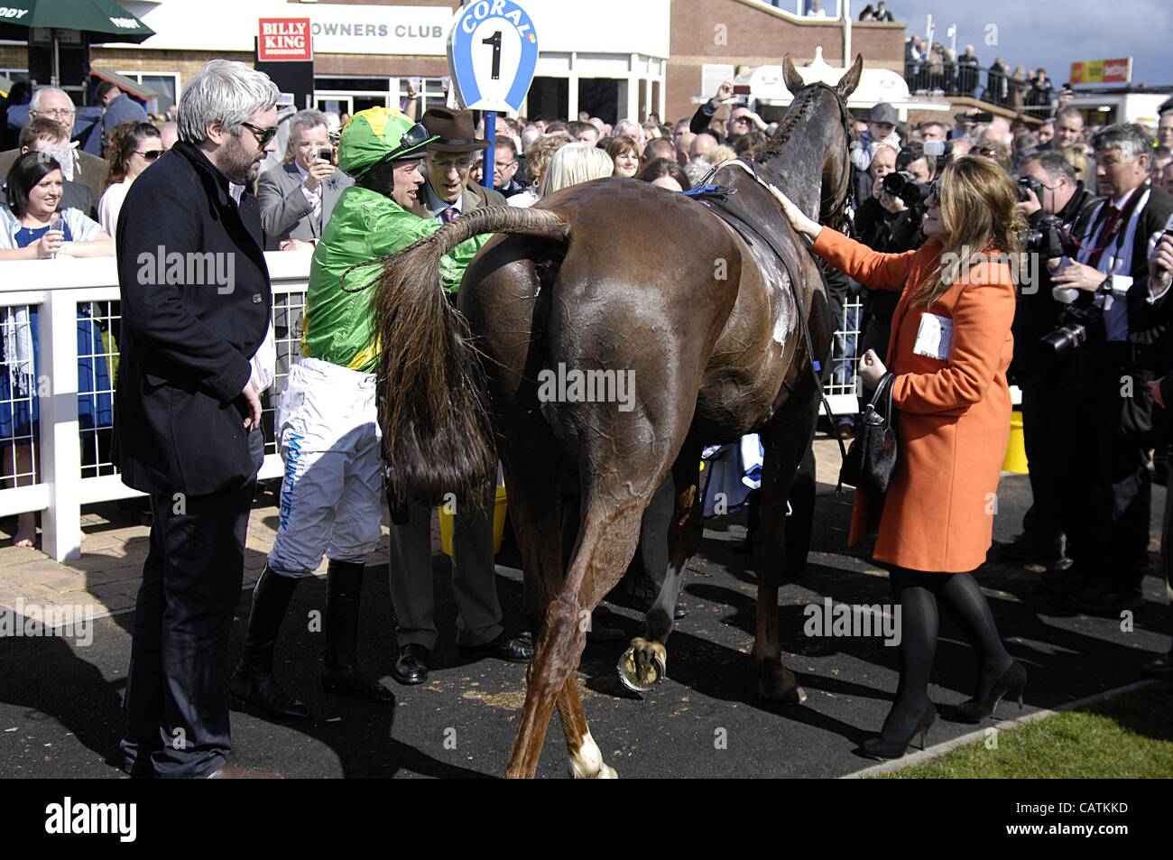 Ayr, UK 21/4/12 Scottish Grand National Week-end (Day 2) Jockey Timmy ...