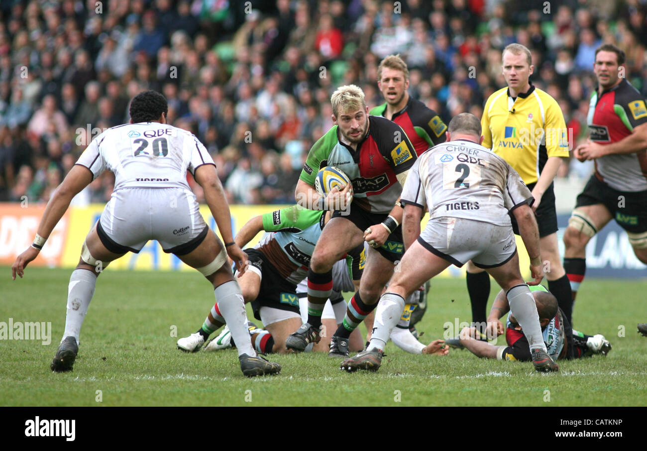 21.04.2012 London, England. Rugby Union. Harlequins v Leicester Tigers ...