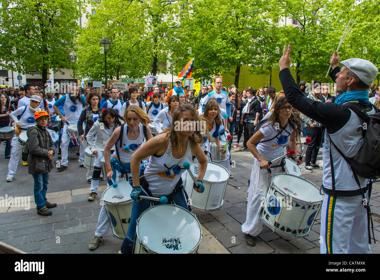 Paris, France, Crowd of Teenagers, Indignants Demonstration Protests ...