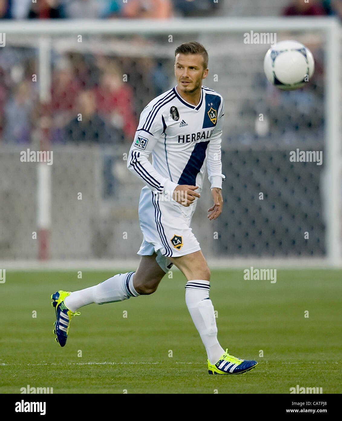 April 21, 2012 - Commerce, CO, USA - DAVID BECKHAM, center, of the LA ...