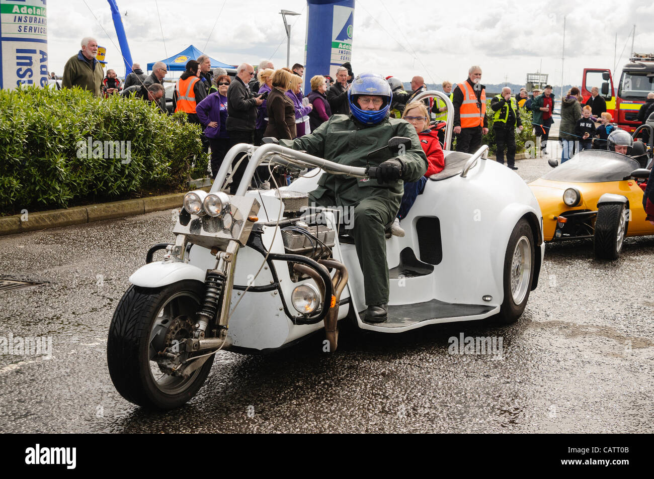 Biker rides a custom built tricycle Stock Photo - Alamy