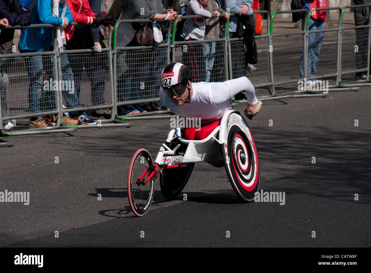 London, UK. 22 April, 2012. Josh Cassidy (CAN) at the 25 mile (40km ...