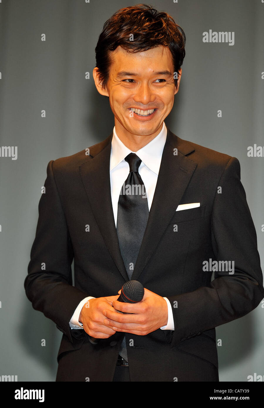 Atsuro Watabe, April 19, 2012 : Tokyo, Japan : Actor Atsuro Watanabe(R ...