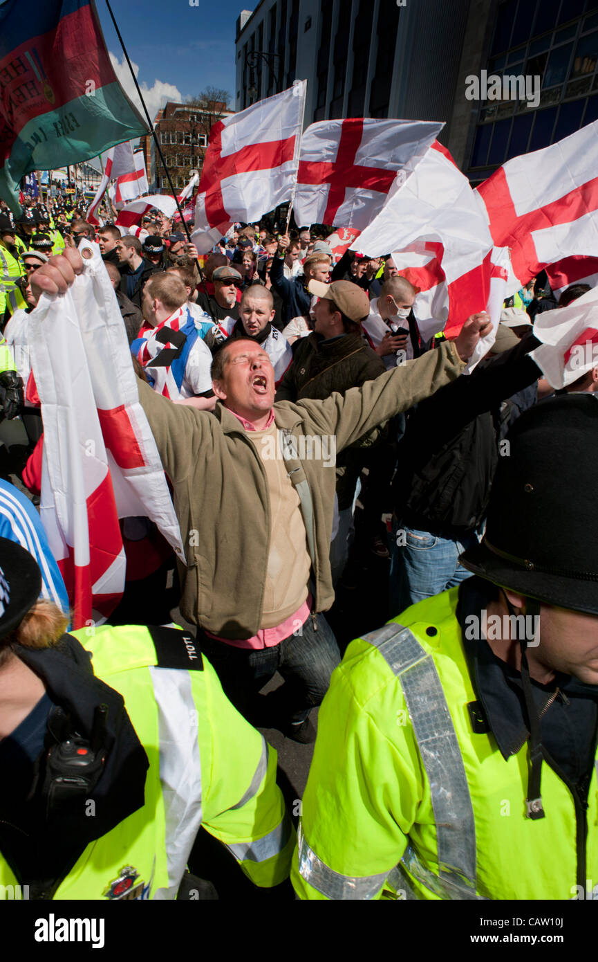 The English Defence League's March For England, in Brighton Stock Photo ...
