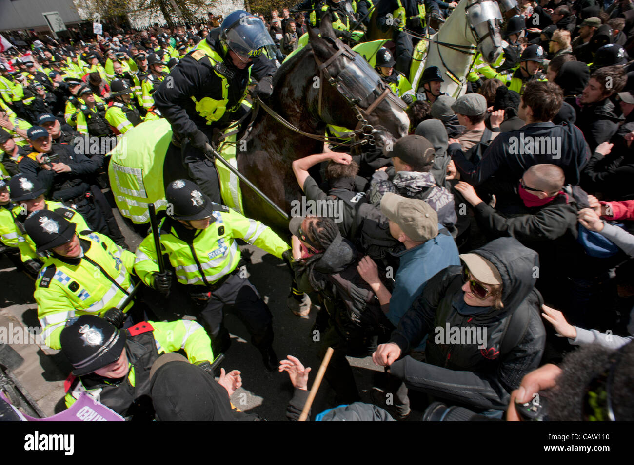 The English Defence League's March For England, in Brighton Stock Photo ...