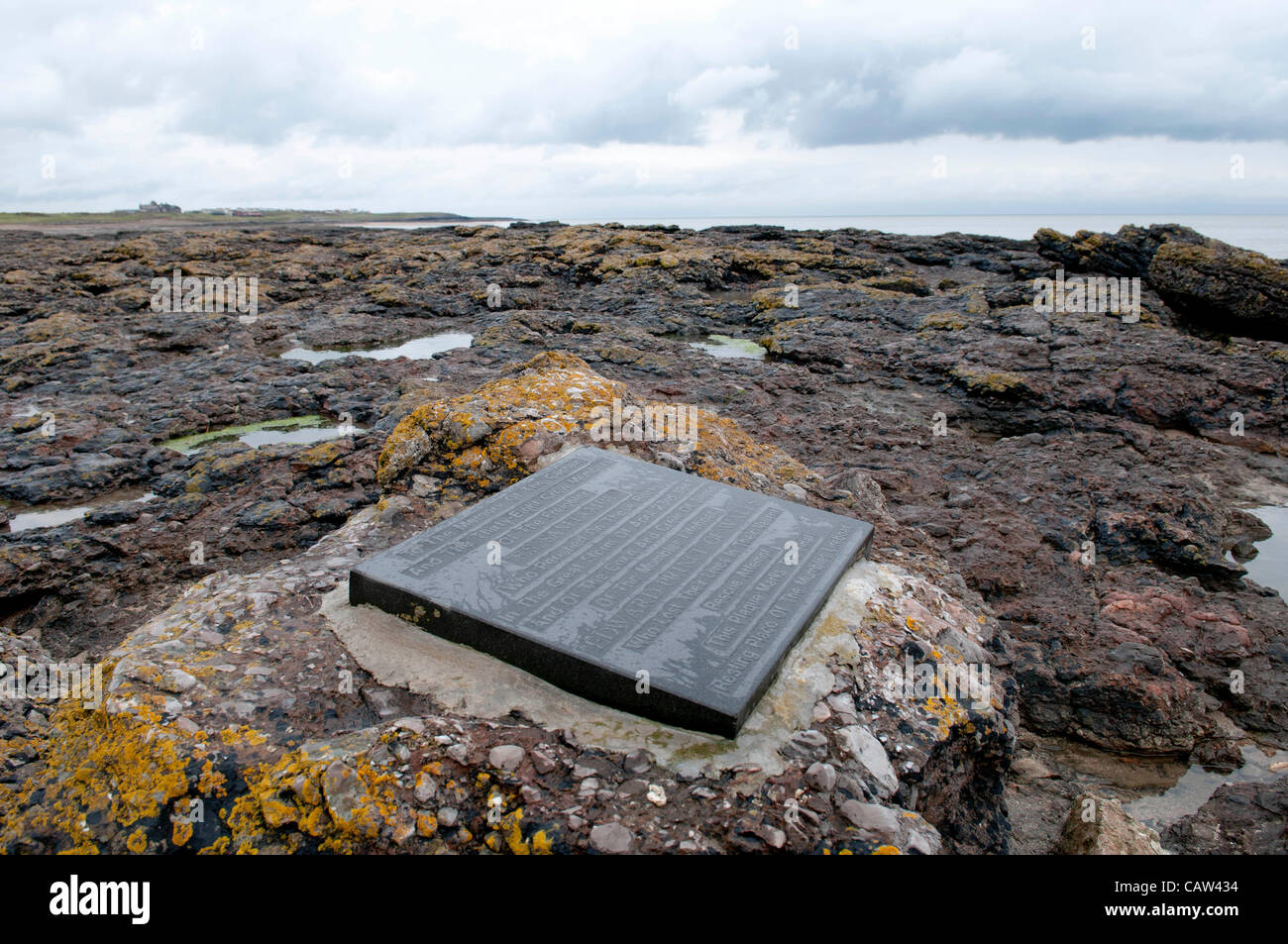 April 23rd 2012 - Porthcawl - UK : A memorial plaque marking the spot ...