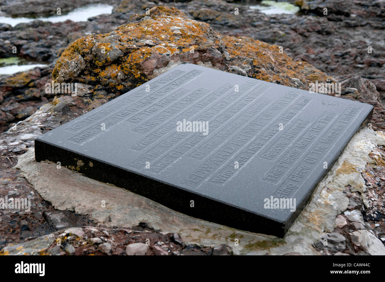 April 23rd 2012 - Porthcawl - UK : A memorial plaque marking the spot ...