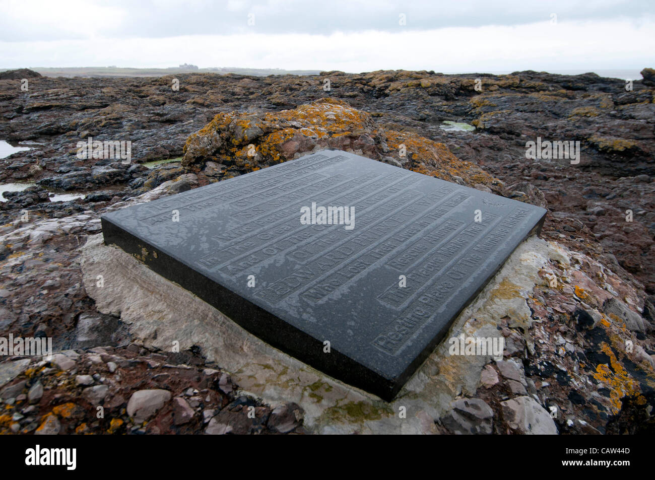 April 23rd 2012 - Porthcawl - UK : A memorial plaque marking the spot ...