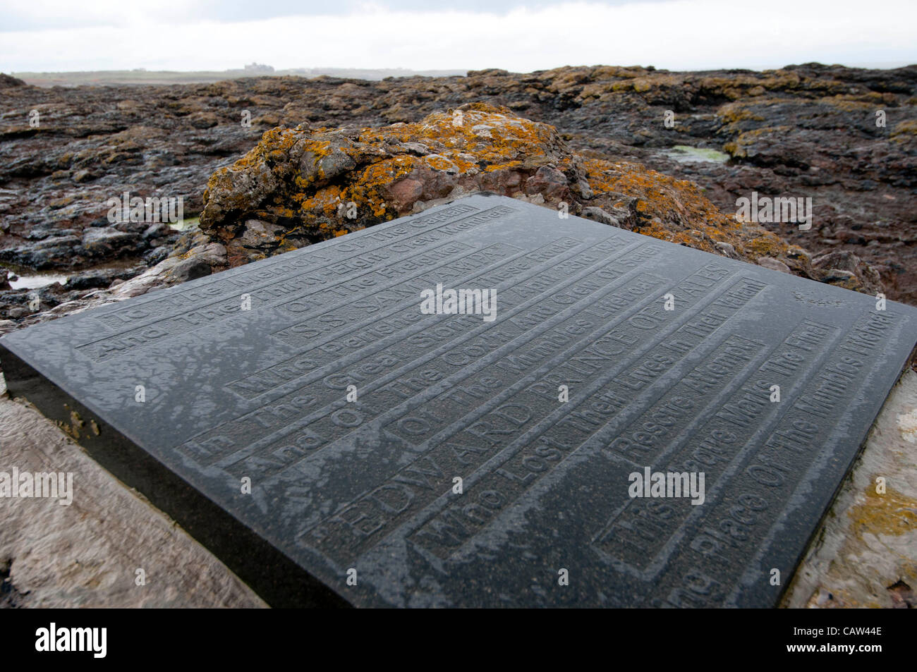 April 23rd 2012 - Porthcawl - UK : A memorial plaque marking the spot ...