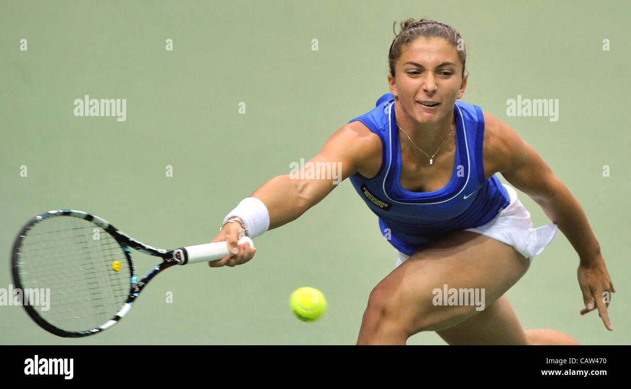 Sara Errani (ITA) during the semifinal Fed Cup match Czech Republic vs ...