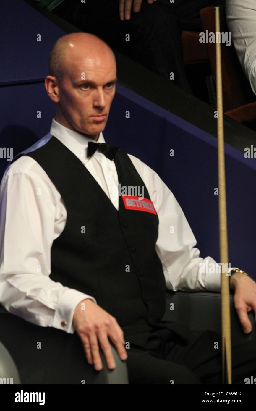 24.04.2012. Sheffield, England. Peter Ebdon in action during the World ...