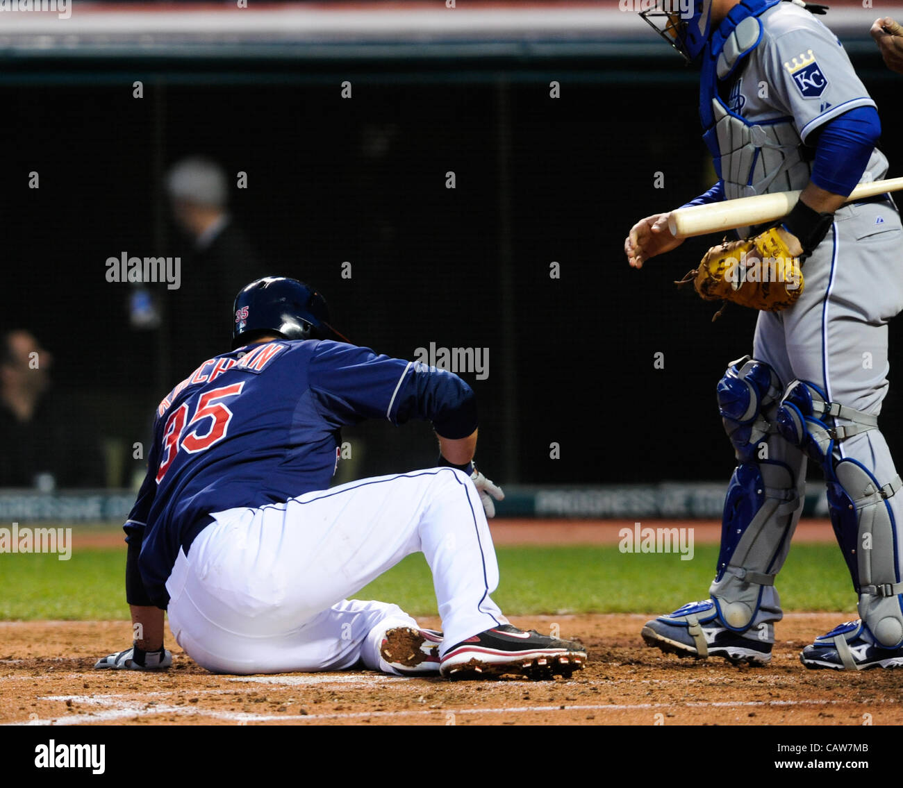 CLEVELAND, OH USA - APRIL 24: Cleveland Indians first baseman Casey ...