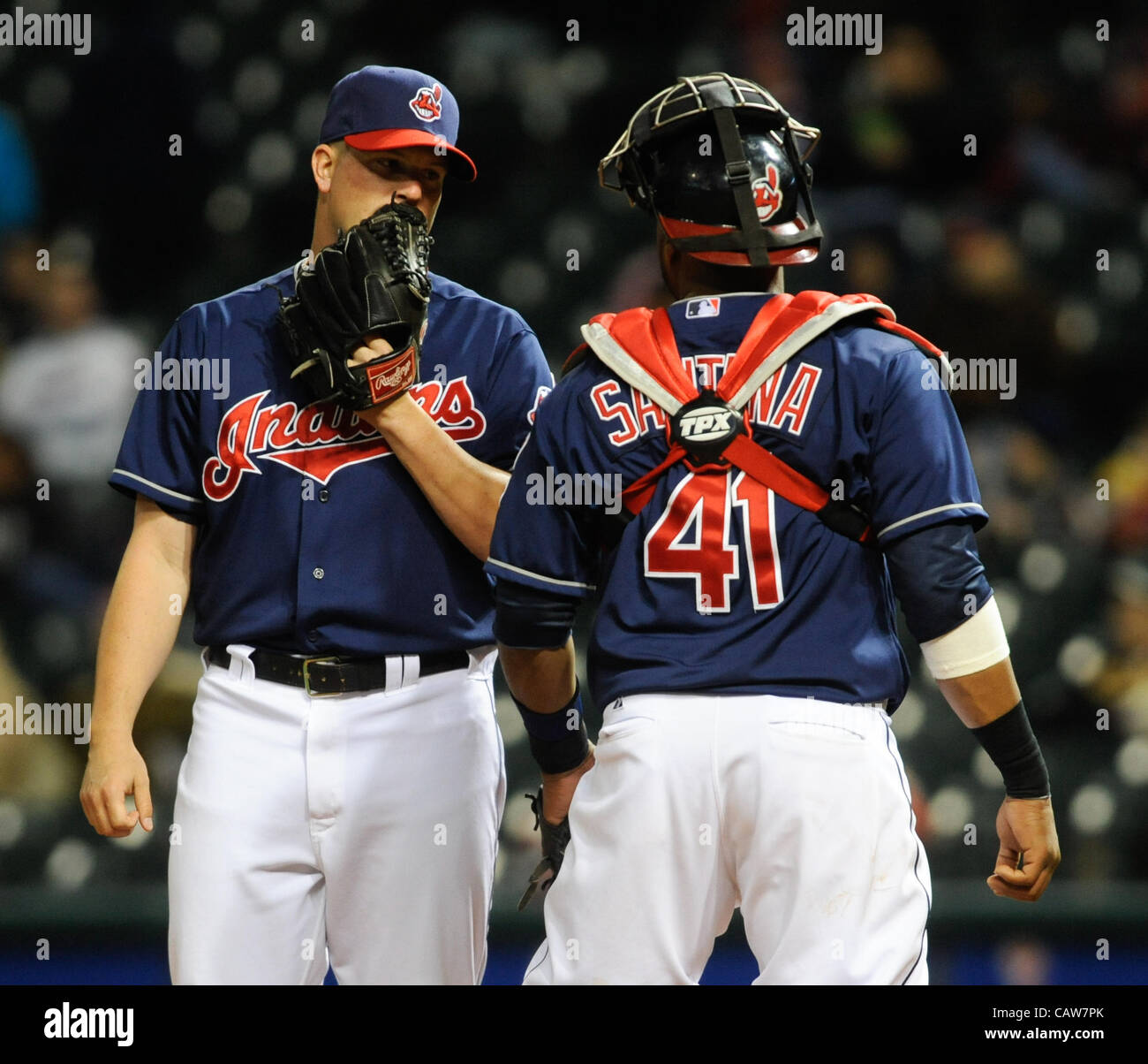 CLEVELAND, OH USA - APRIL 24: Cleveland Indians relief pitcher Vinnie ...