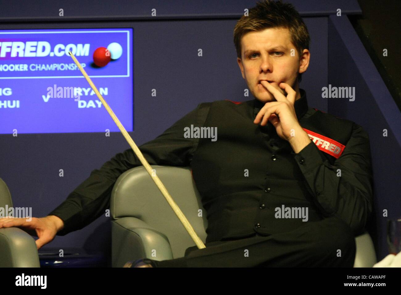 25.04.2012, Sheffield, England, UK. Ryan Day during the World Snooker ...