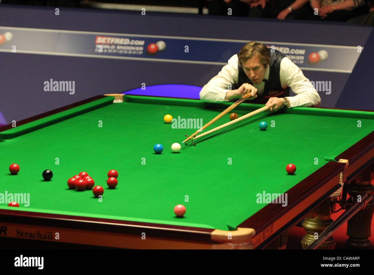 25.04.2012, Sheffield, England. Dominic Dale in action during the World ...