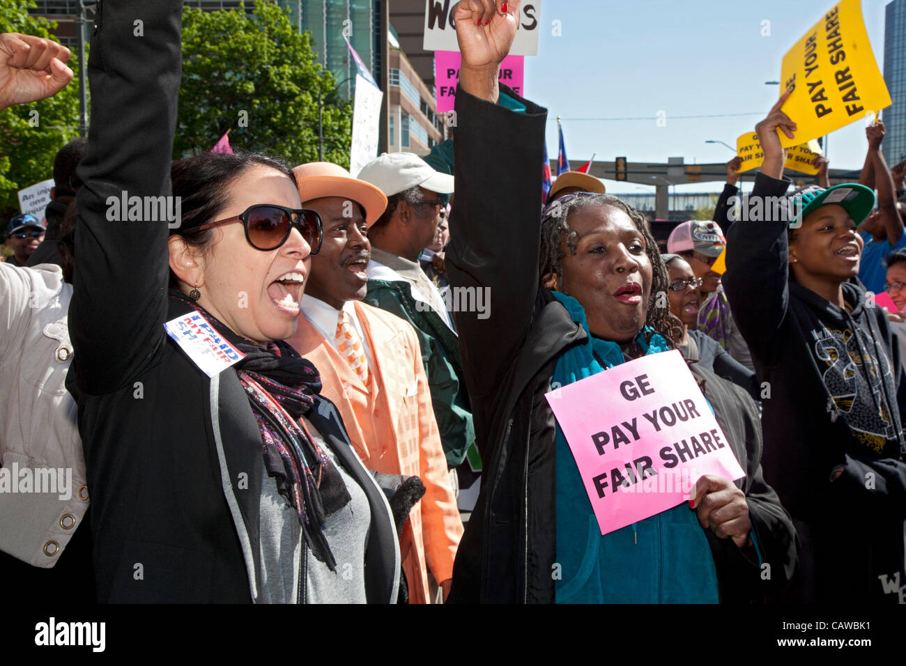 Detroit, Michigan - About 2,000 labor and community activists protested ...