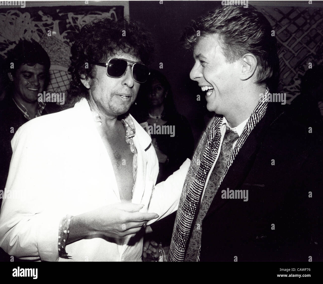 DAVID BOWIE with Bob Dylan.Supplied by Photos inc.(Credit Image: Â© Supplied By Globe Photos Inc ...