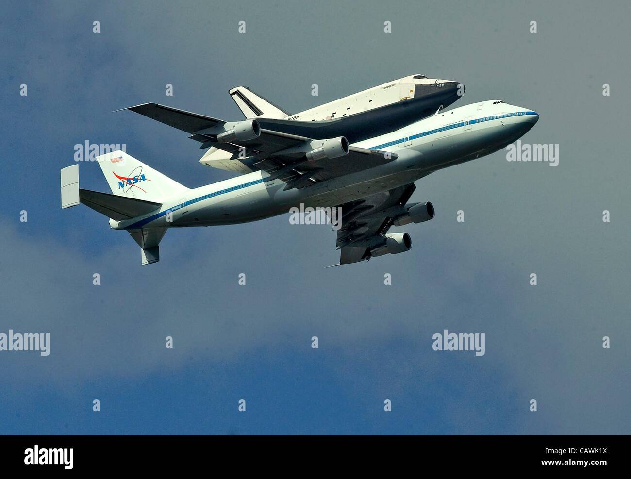 Space Shuttle Enterprise, Riding Piggyback on Jumbo Jet on location for ...