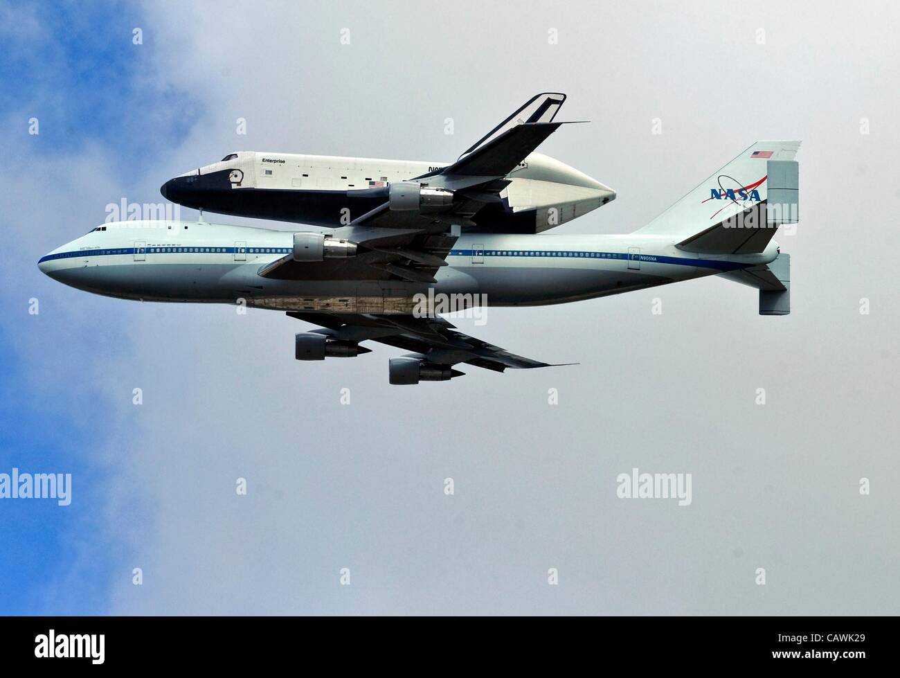 Space Shuttle Enterprise, Riding Piggyback on Jumbo Jet on location for ...