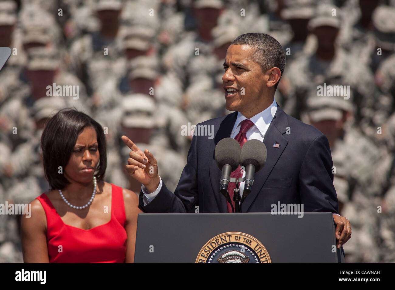 US President Barack Obama addresses soldiers from the 3rd Infantry ...