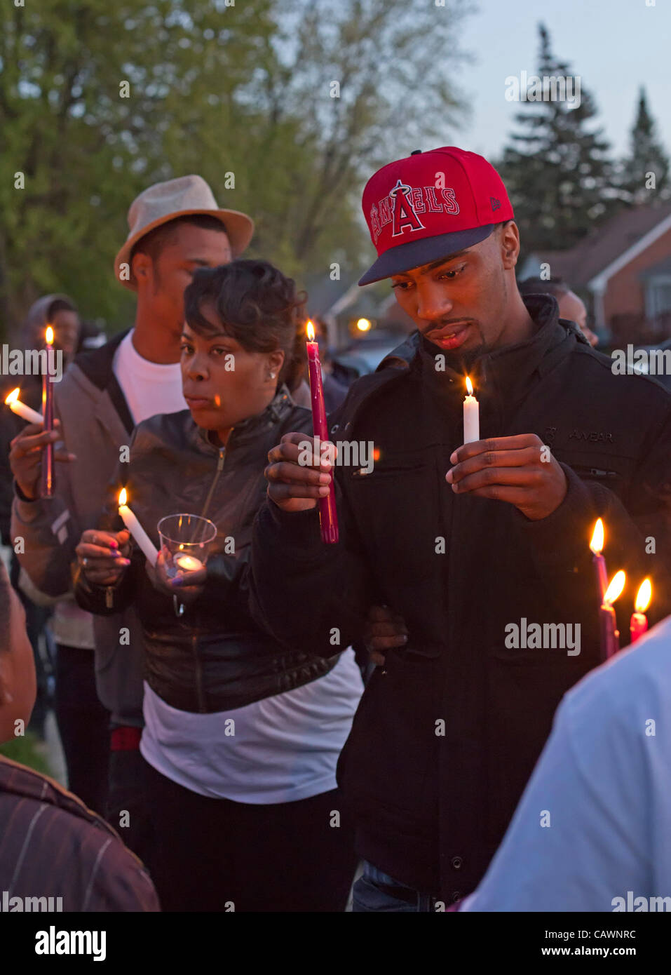 Redford Township, Michigan - Family and neighbors hold a candlelight ...