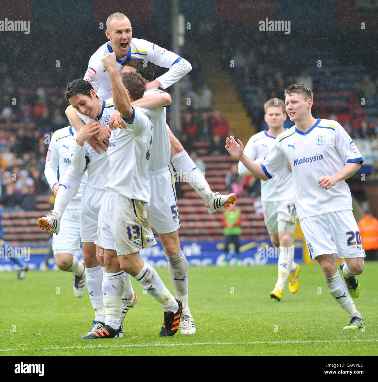 28.04.2012 London, England. Cardiff celebrate Peter Whittingham's ...