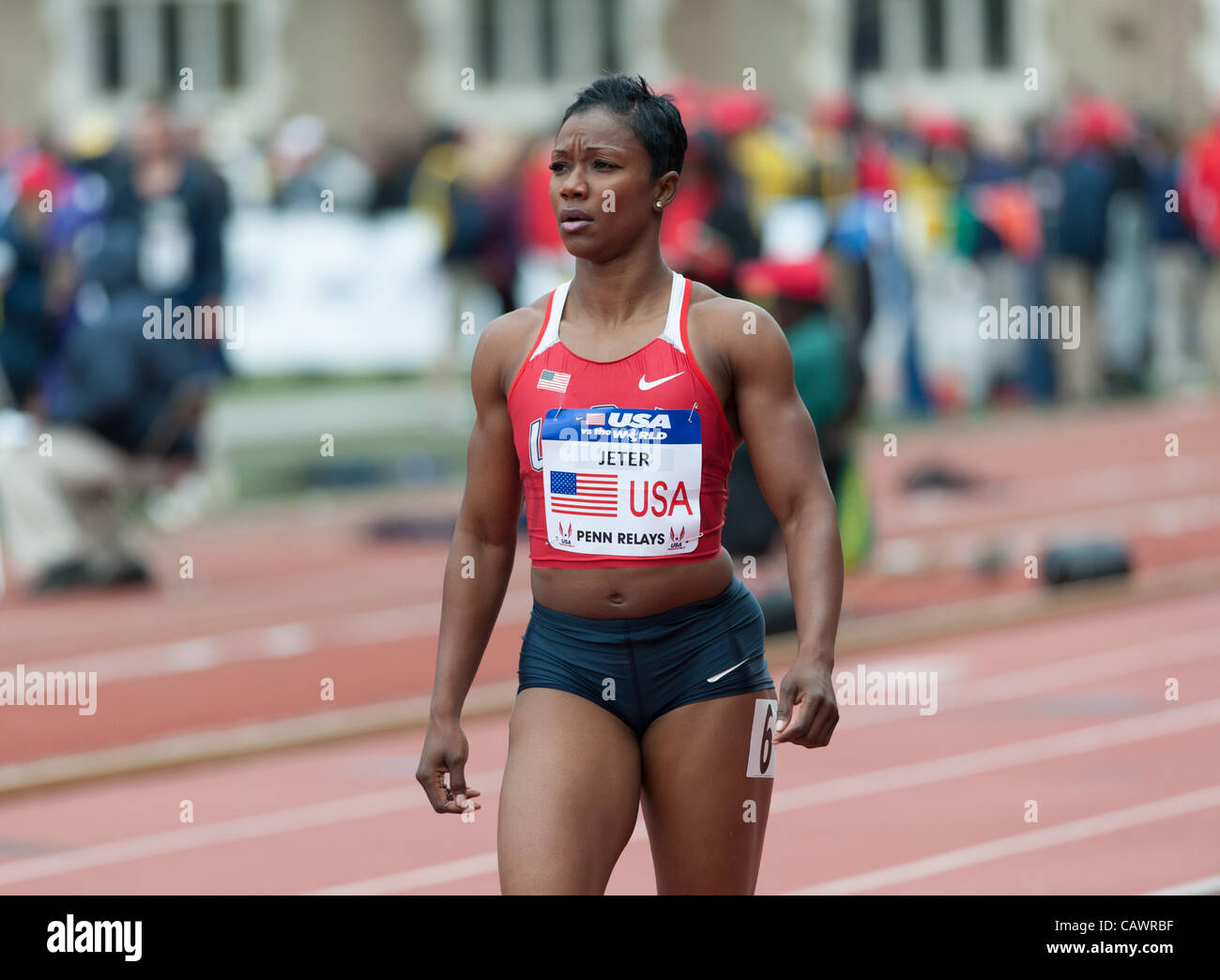 April 28, 2012 - Philadelphia, Pennsylvania, U.S - CARMELITA JETER ...