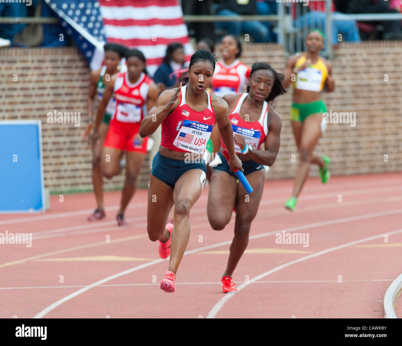 April 28, 2012 - Philadelphia, Pennsylvania, U.S - CARMELITA JETER ...