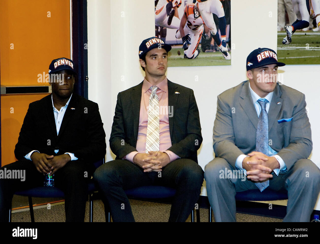 April 28, 2012 - Denver, CO, USA - Denver Broncos first 3 draft picks ...