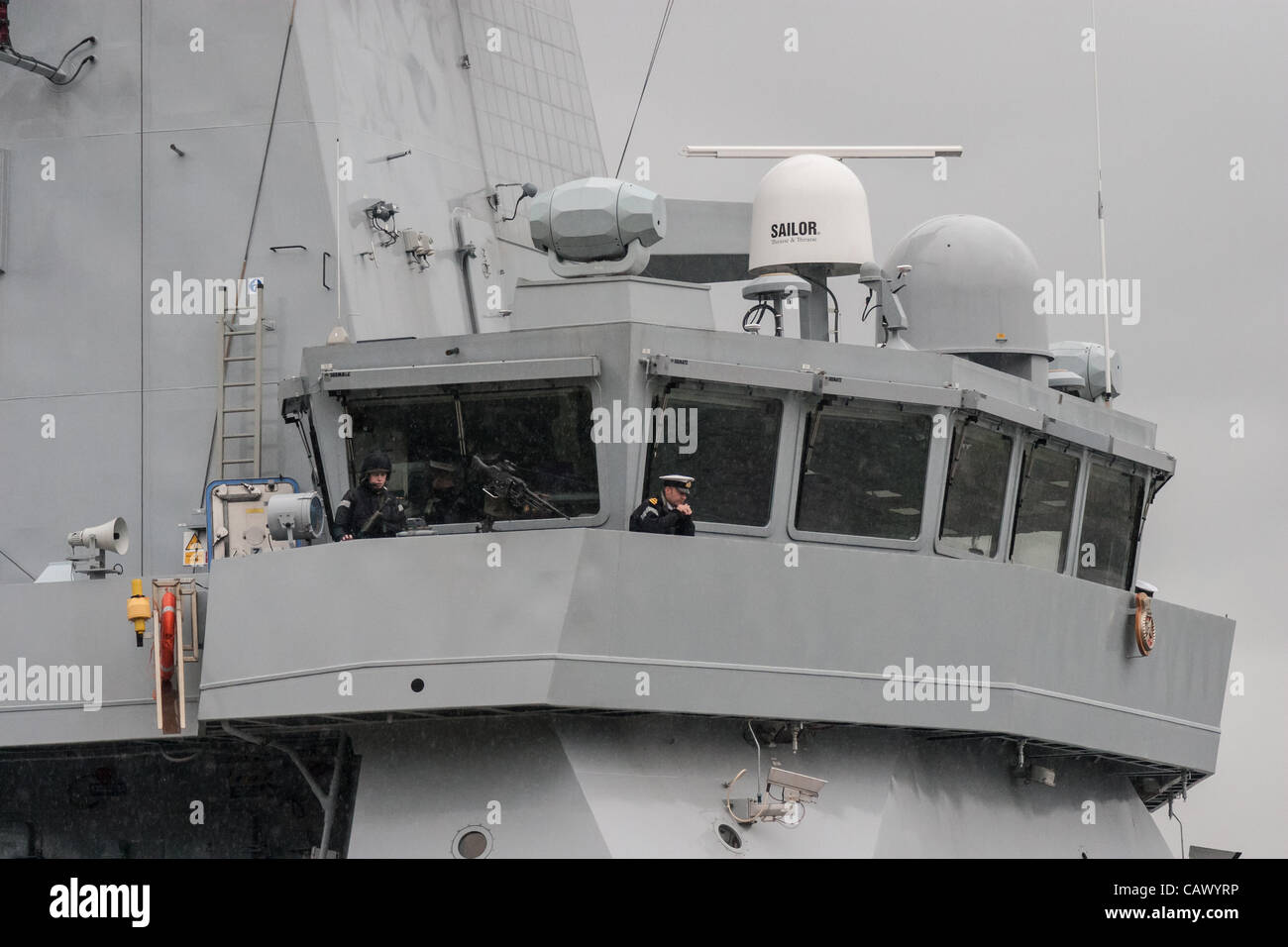 HMS Dragon Royal Navy Battleship as it leaves Liverpool on the River ...