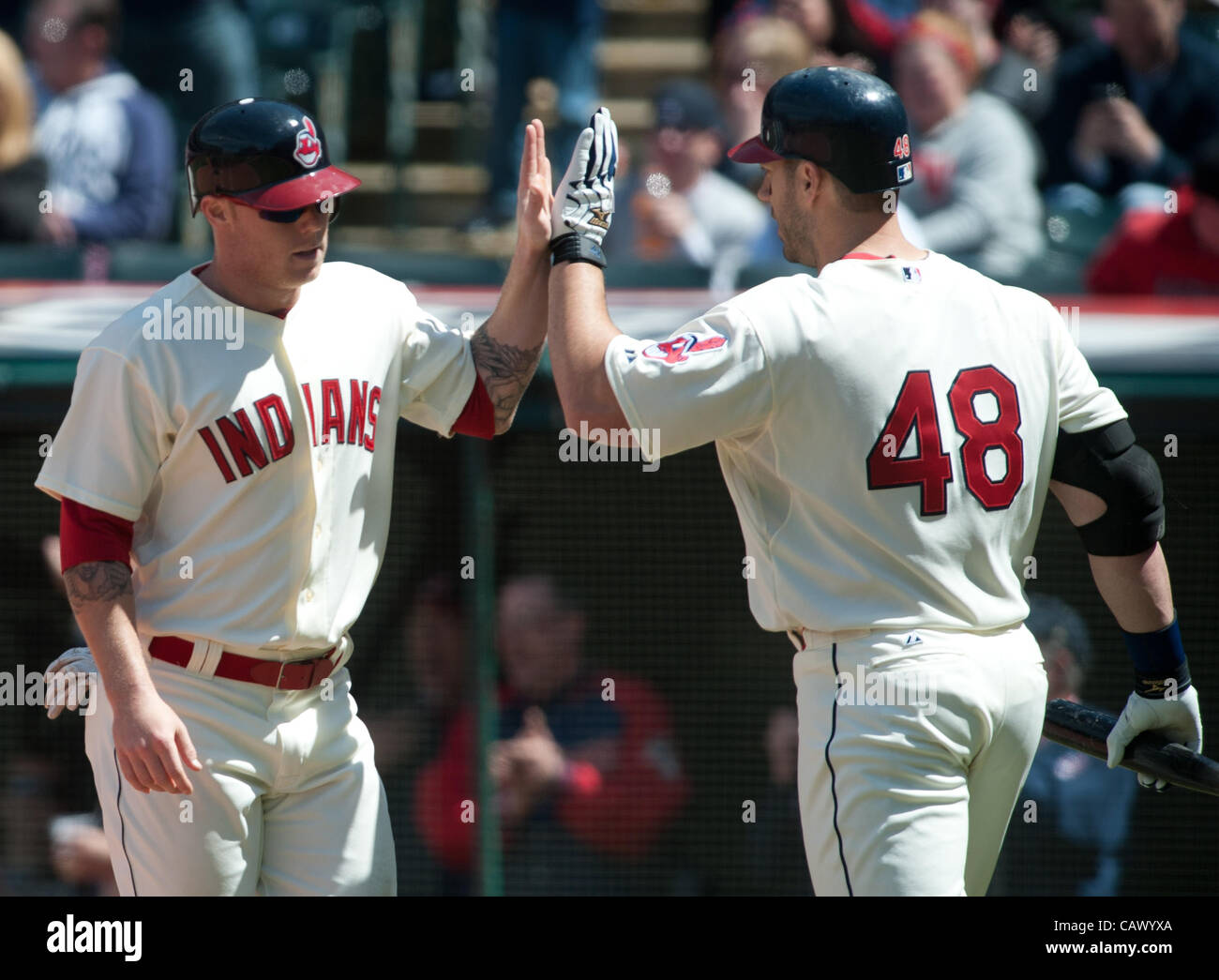 CLEVELAND, OH USA - APRIL 29: Cleveland Indians right fielder Aaron ...