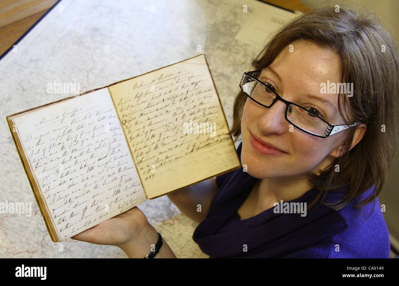 Sarah Chubb, Archives Manager, Derbyshire County Council with Clara ...