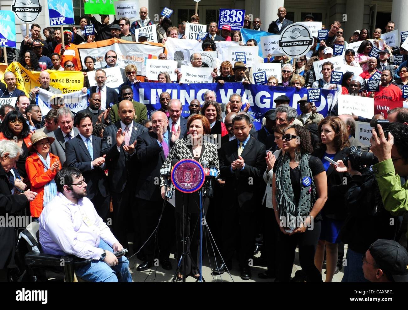 April 30, 2012 - Manhattan, New York, U.S. - STUART APPLEBAUM (L) and ...