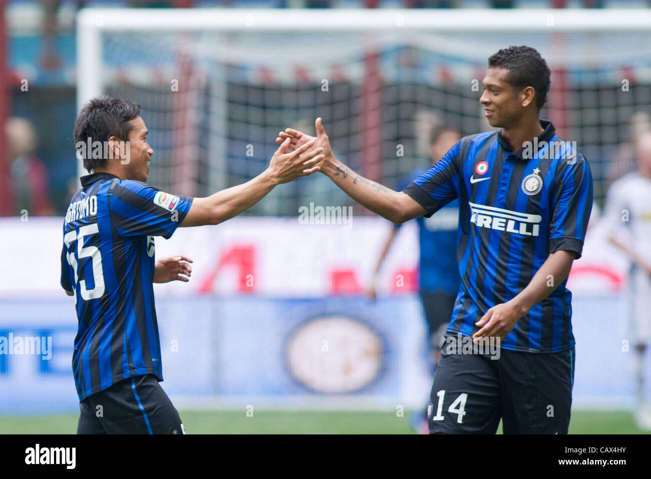 (L-R) Yuto Nagatomo, Fredy Guarin (Inter), APRIL 29, 2012 - Football ...